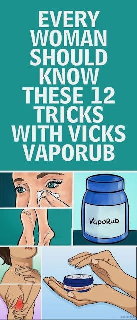 Ladies You Should Know These 12 Tricks With Vicks VapoRub! - Nannie ...