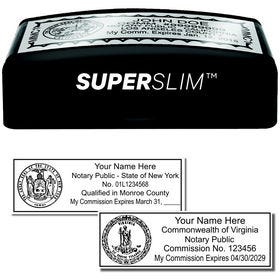SUPER SLIM PRE-INKED STATE SEAL NOTARY STAMP - Acorn Sales - Medium