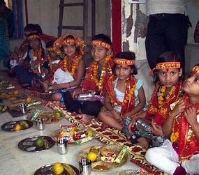 What is the main Prasad of Mata Rani which is fed to the girls during ...