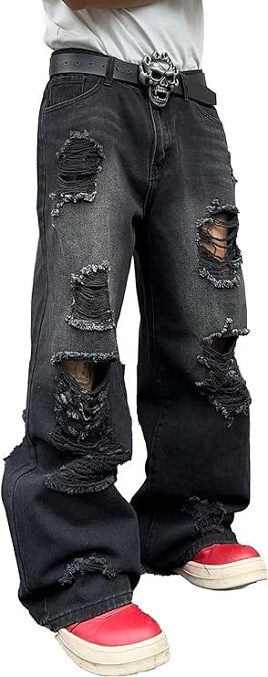 Step Up Your Style with Men’s Ripped Wide Leg Jeans | by Davonski ...