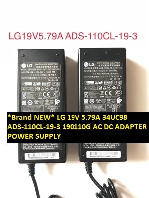 *Brand NEW* LG 34UC98 19V 5.79A ADS-110CL-19–3 190110G AC DC ADAPTER ...