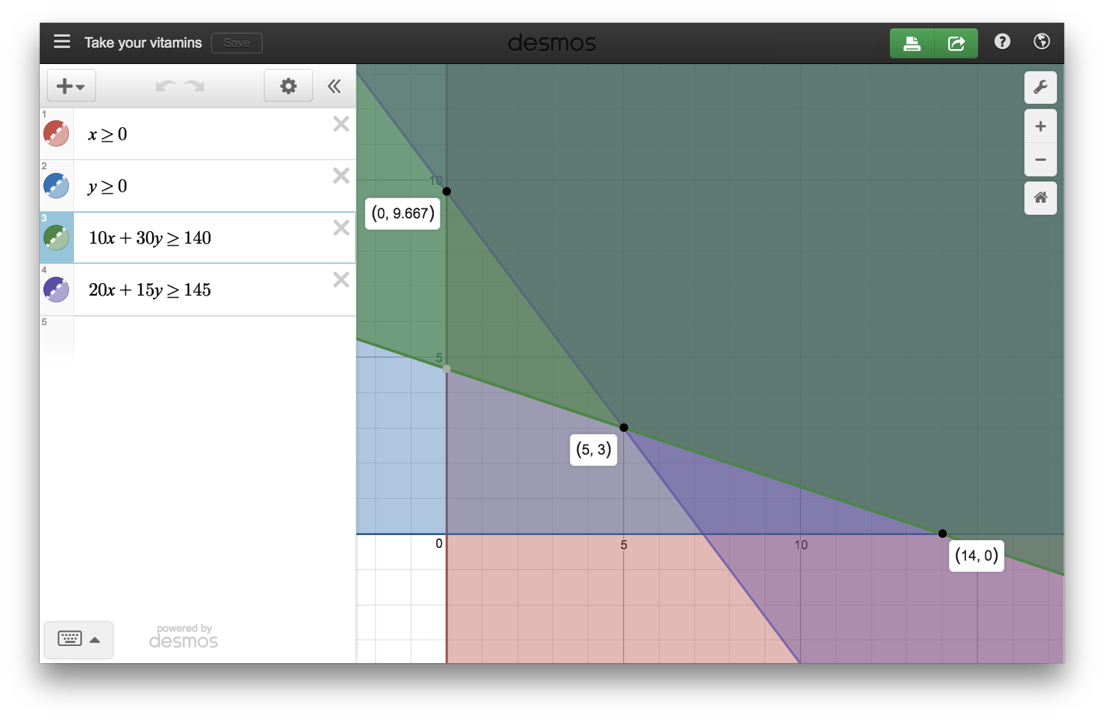 Desmos matrix store