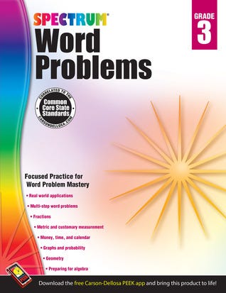 (Download PDF) Spectrum Math Word Problems Grade 3 Workbook, Ages 8 to ...