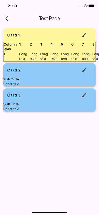 How to let one card extend beyond the screen for scrolling but keep ...