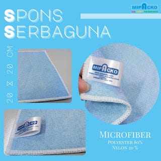 Spons Serbaguna Mipacko Microfiber size 20x20 cm - Scouttt 213 - Medium