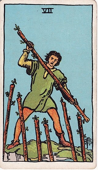 The Minors: Seven of Wands. Having sorted out our Will, and… | by Paul ...