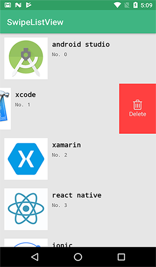 การปัดข้าง (Swipe) ListView Android | by iMint | Medium