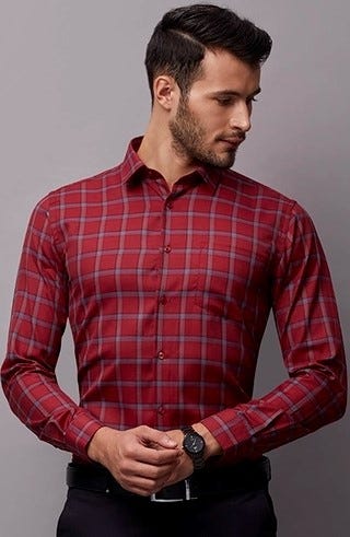 Trendy And Slim Fit Check Shirts For Men Online From Siyaram ...