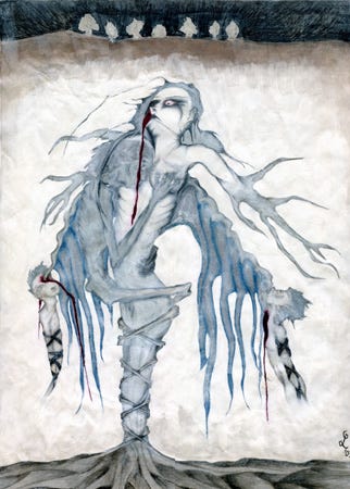Confession Tree. Paint and pencil crayon. | by Lily Author | Medium