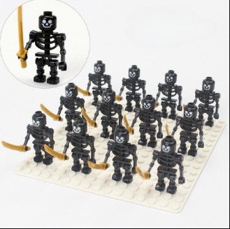 Skeleton Soldiers With Swords Minifigure Set Black — brikzz - Brikzz ...