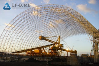 Catwalk of space frame structure. In large public buildings, especially ...