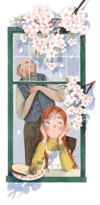 A little girl with dreamy eyes, Sat by the window ‘neath morning skies ...