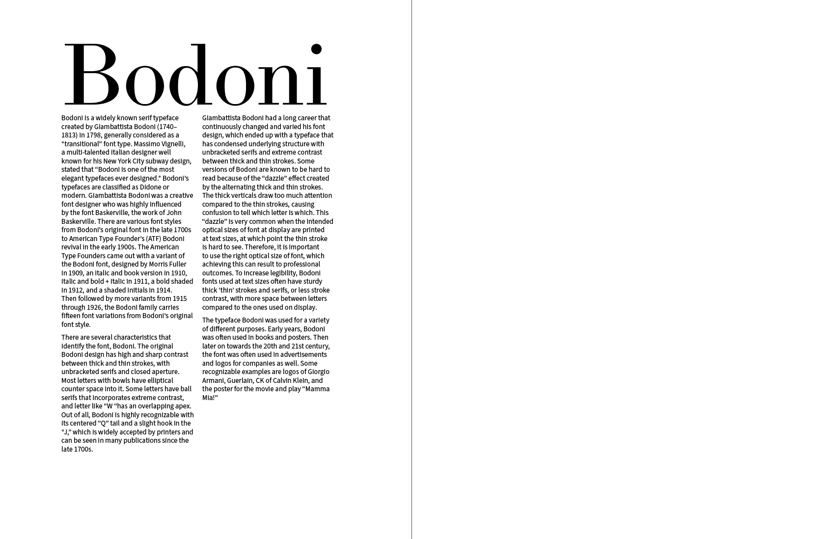 Bodoni Design