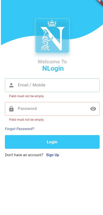 Login UI. Login Design. Form Validation in flutter. Validate form | Medium