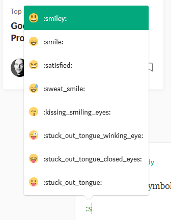 Type the colon symbol and then the first letter of the emoji. | by ...