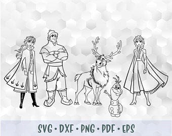 Svg png Frozen 2 Anna Elsa Olaf Sven Kristoff Cut files Cricut Design ...