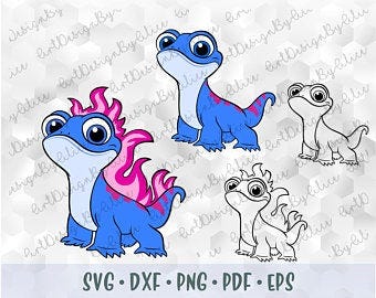 Bruni Fire svg png Frozen 2 Salamander Layered Cut file Outline Stroke ...