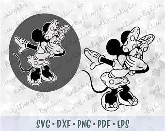 Svg png Dabbing Minnie Mouse Outline Layered Cut files Cricut ...