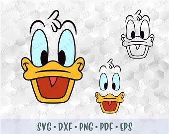 Svg png Donald Duck Head Face Eyers Beak Mickey Minnie Friends Layered ...