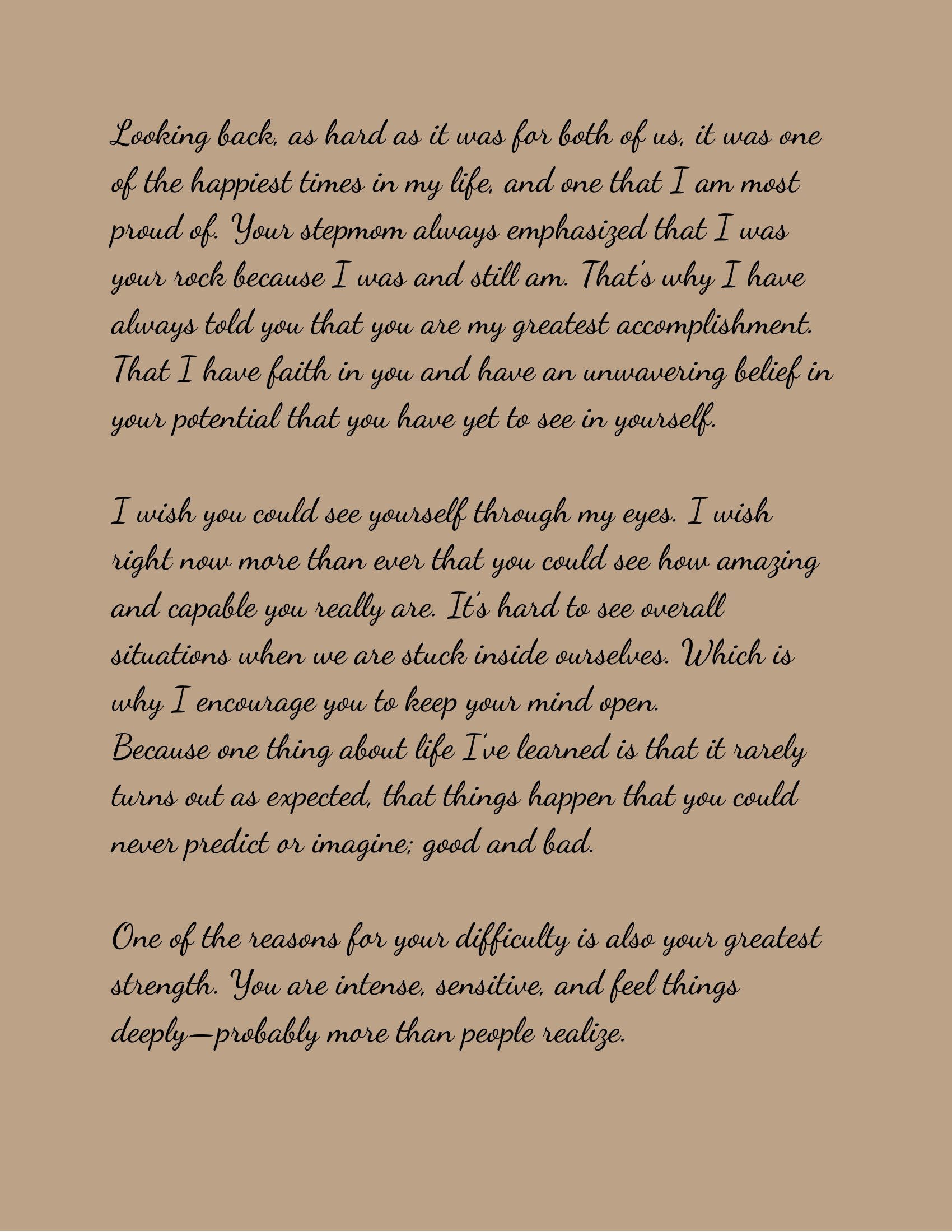 Father Daughter Letter Example