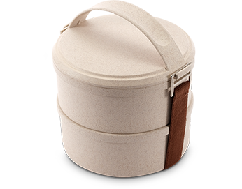 Husk Fiber 2-layer Rectangular & Round Portable Food Carrier | by Cathy ...