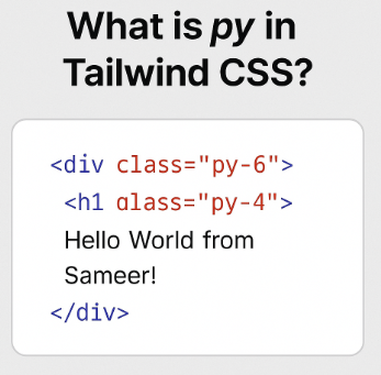 What is py in Tailwind CSS?. In Tailwind CSS, the utility class py… | by Sameer Ahmed Shah | Jul ...