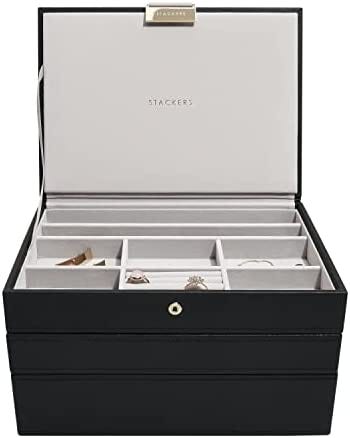 Stackers Black Classic Medium Jewellery Box, Set of 3 - FreeAdsz Classified - Medium