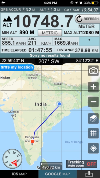 A simple experiment on the facility of Mobile GPS during flight journey ...