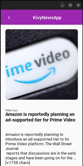 I made a news app using Python and Kivy | by Tinashe Mapurisa | Medium