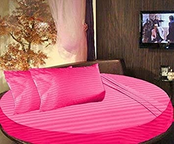 Hot Pink Round Bed Sheets Set - Joyking - Medium