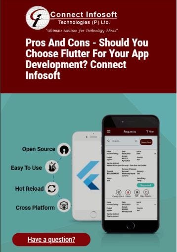 Pros And Cons — Should You Choose Flutter For Your App Development? Connect Infosoft | by ...