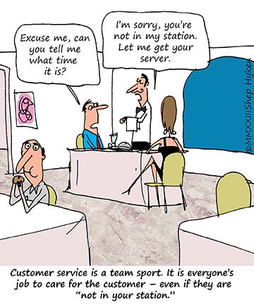 Customer Service Is a Team Sport. The other day I was having breakfast ...