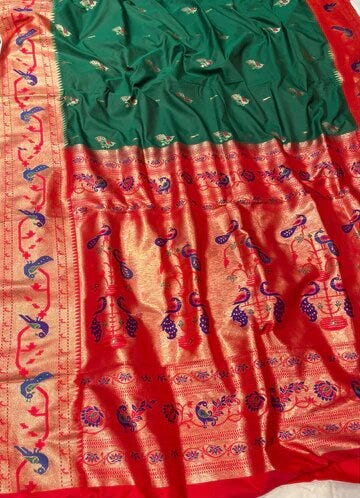 Stand out in a crowd with our stunning tissue paithani sarees ...