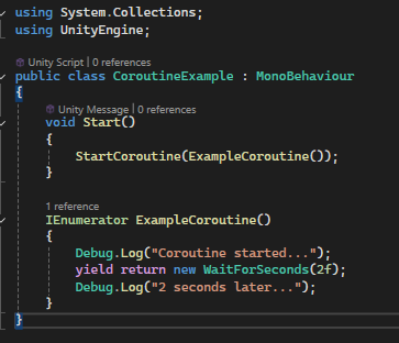 Coroutines with Unity!. In Unity, coroutines are a powerful… | by Patrick Kienzler | Mar, 2025 ...