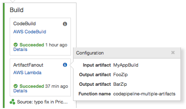 Supporting multiple output artifacts from CodeBuild in CodePipeline | by Andy Hayden | Medium