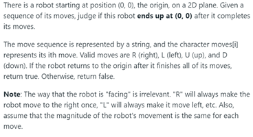 Leetcode: Q657 — Robot Return to Origin [Easy] | by Haroon Siddiqui ...