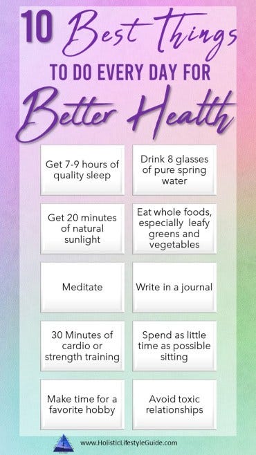 10 Things You Can Do Every Day For Better Health | by Shelly Stern | Medium