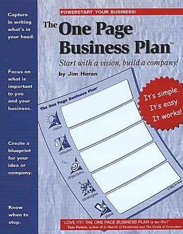 Why using a One-Page Business Plan is more efficient and time-saving ...