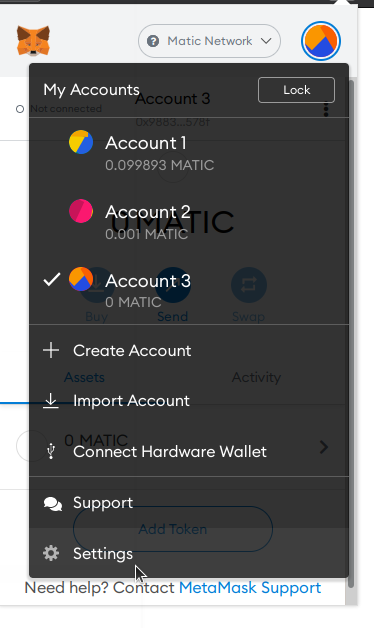 How to add Matic Network to MetaMask - QuickSwap - Medium
