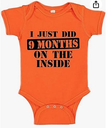 “I Just Did 9 Months on the Inside” Funny Prison Baby Romper: Perfect ...