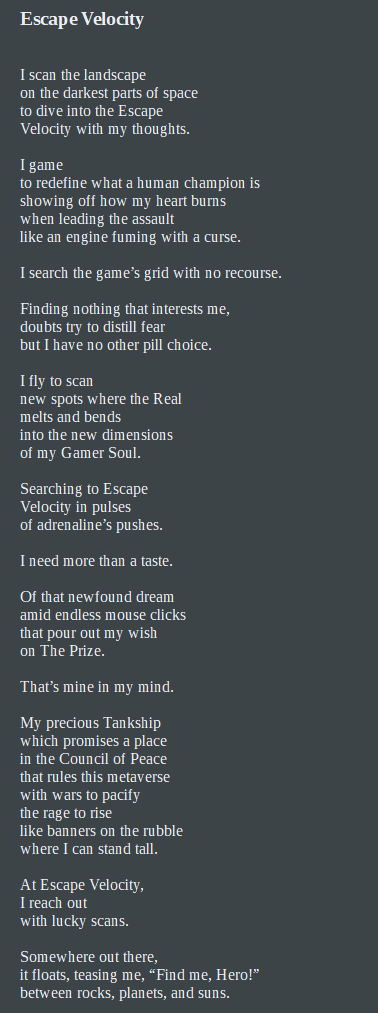 Escape Velocity. I scan the landscape on the darkest… | by Bohemian ...