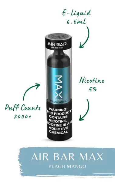 Air Bar Max Peach Mango - Fly high Smoke Shop - Medium