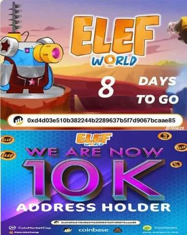 ELEF WORLD REACHED 10,000 HOLDERS Hello ELEF WORLD!!! We have another ...