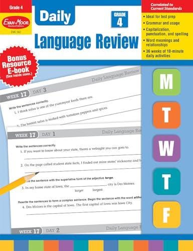 (PDF) Evan-Moor Daily Language Review, Grade 4 Paperback — Teacher’s ...
