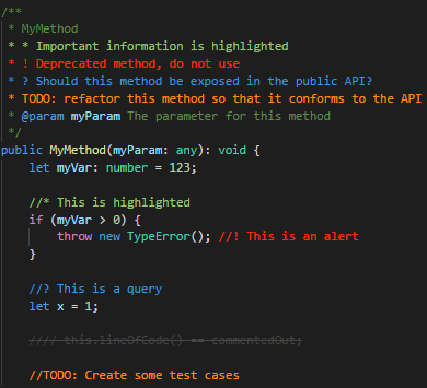 Visual Studio Code — “Better comments” extension - codevil - Medium