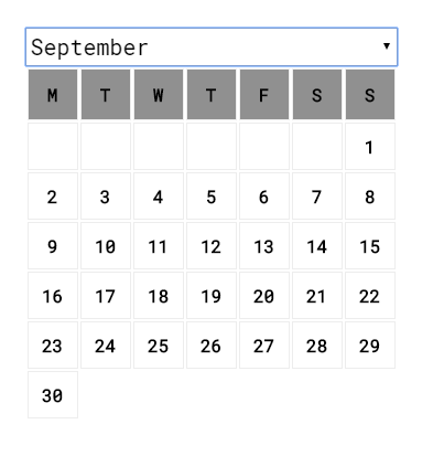 Vanilla Javascript Calendar — Day 1 | by Dan Boswell | Medium