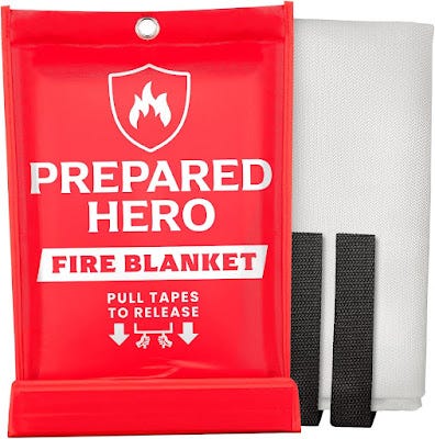 Prepared Hero Emergency Fire Blanket — Fire Suppression Blanket for ...