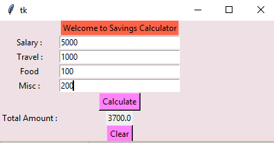 Simple Savings calculator using Tkinter | by ANJALI CHACHRA | Medium