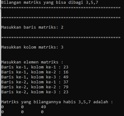 Bilangan matriks yang bisa dibagi 3,5,7 | by M. Fakhruddin Al F | Medium