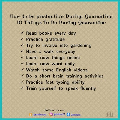 Productivity Tips | How to be productive During Quarantine at Home | 10 ...